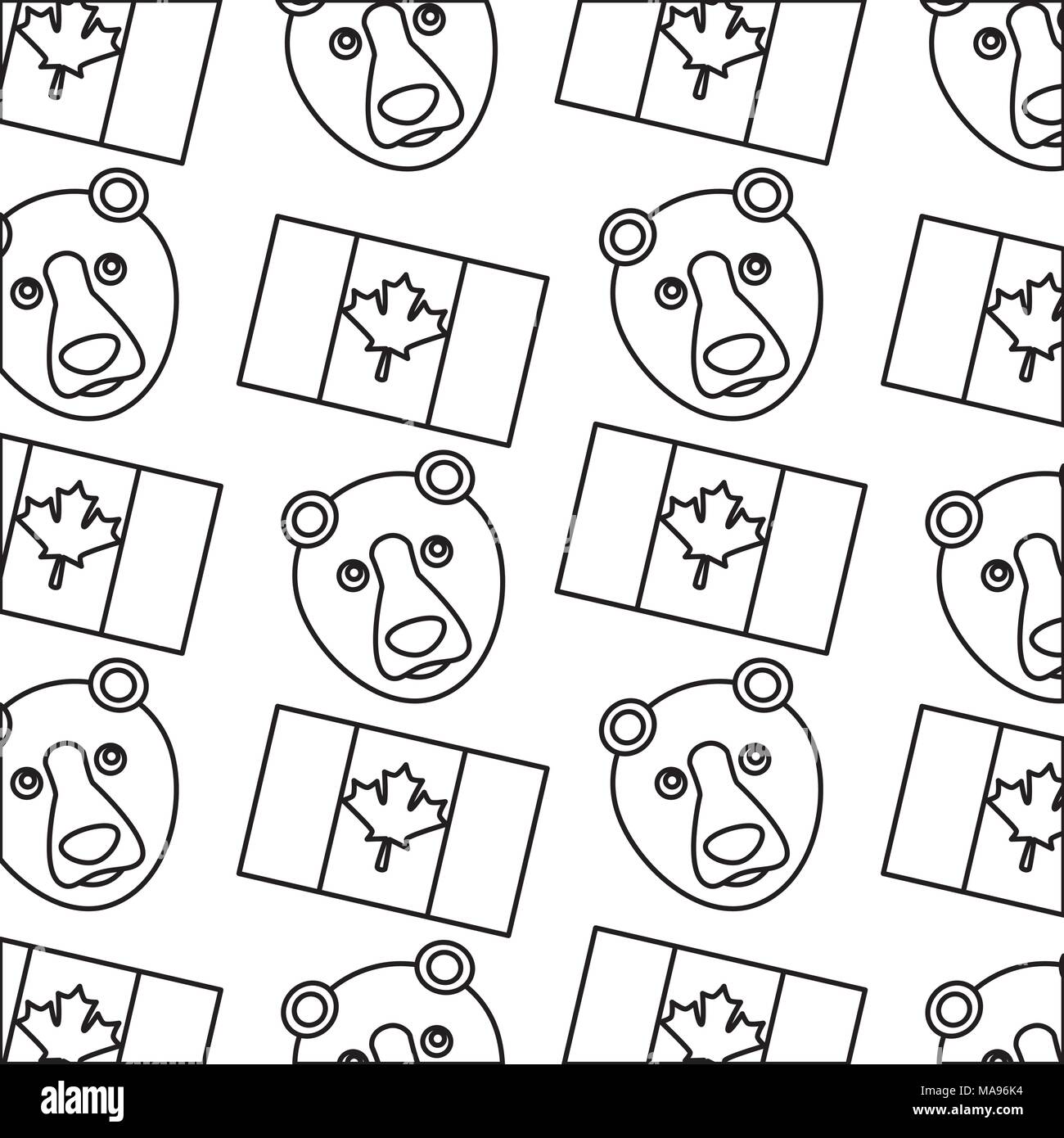 canada flag and grizzly bear design pattern Stock Vector Image & Art ...