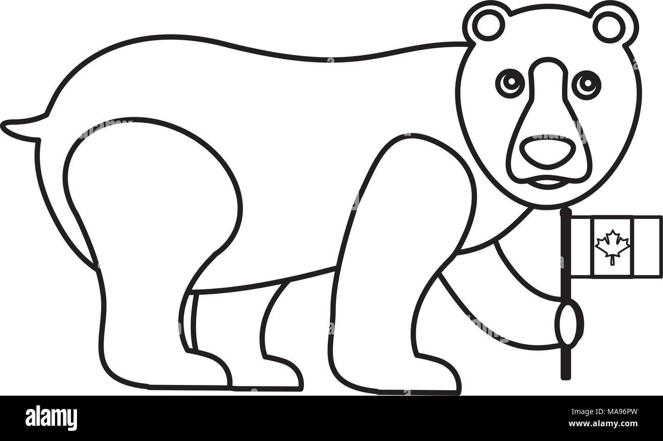 grizzly bear holding canadian flag Stock Vector Image & Art - Alamy