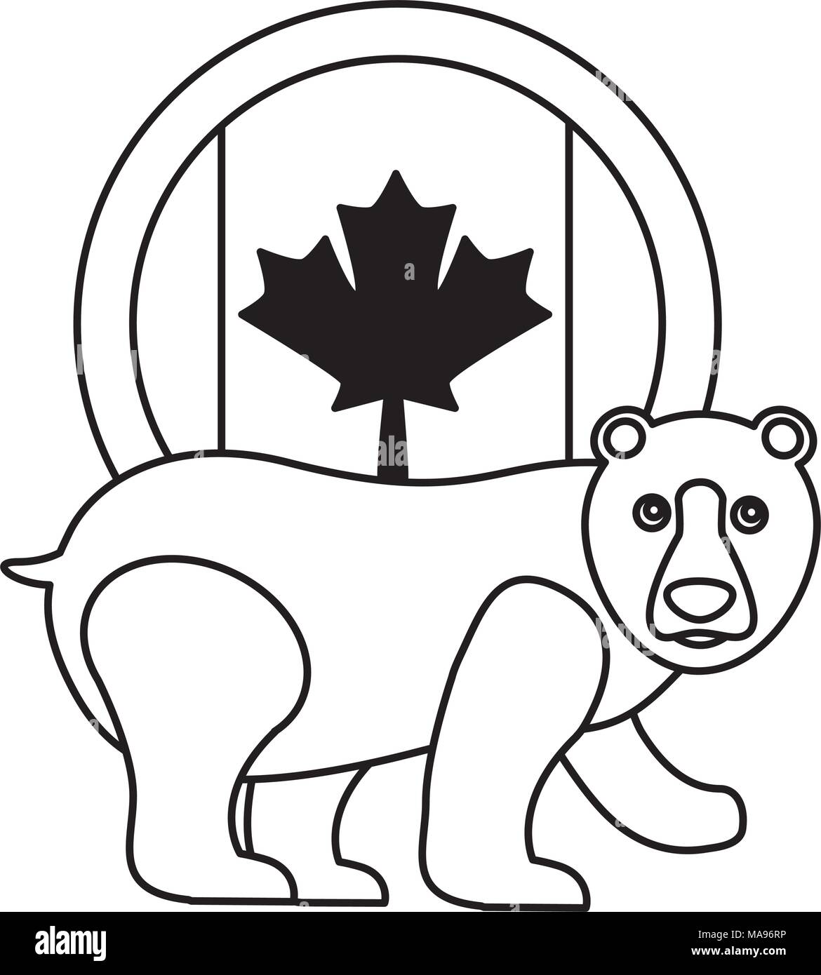 grizzly bear mammal with canadian flag Stock Vector Image & Art - Alamy