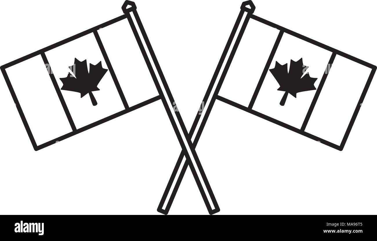 canadian flag crossed national symbol Stock Vector Image & Art - Alamy