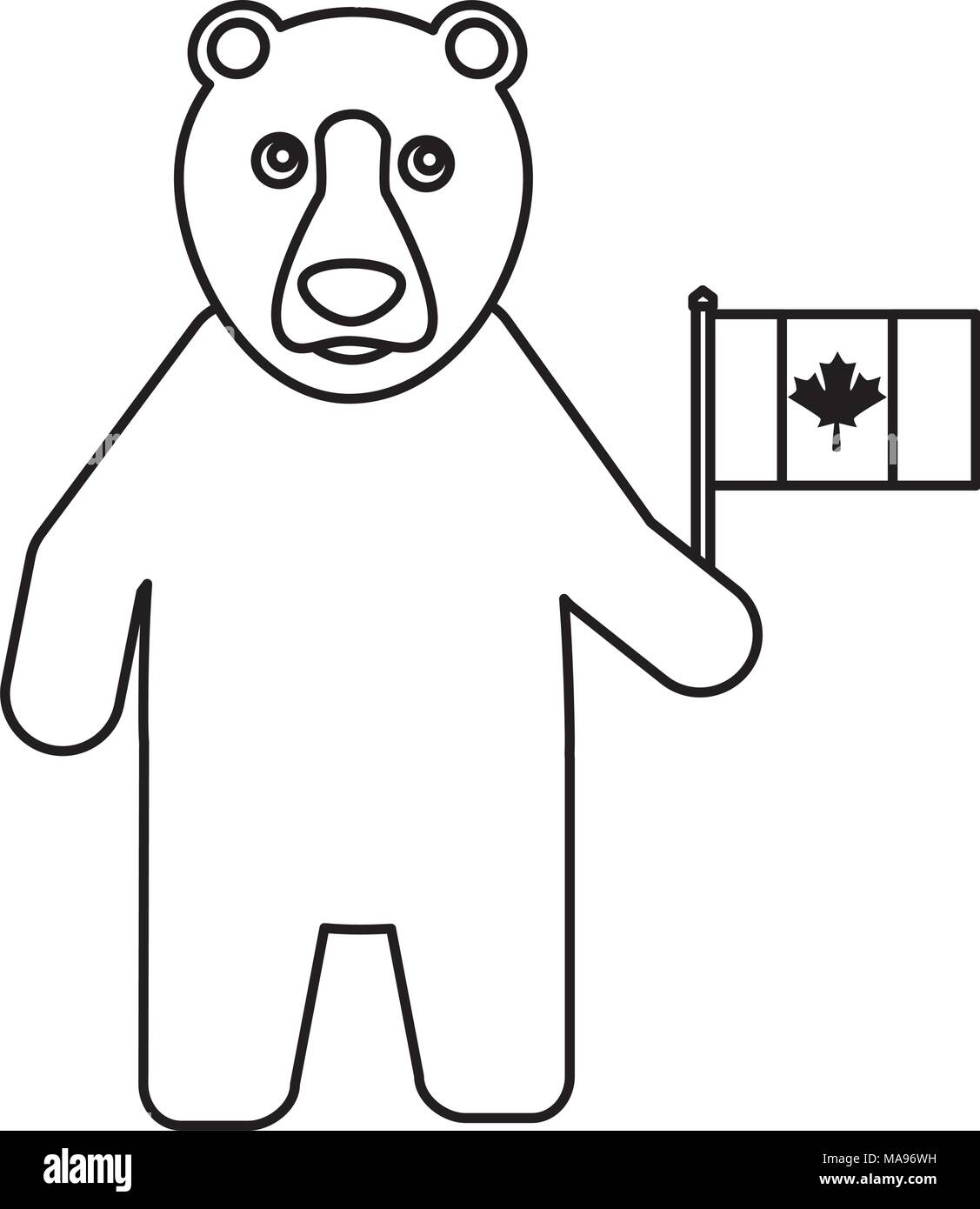 standing grizzly bear holding canadian flag Stock Vector Image & Art - Alamy