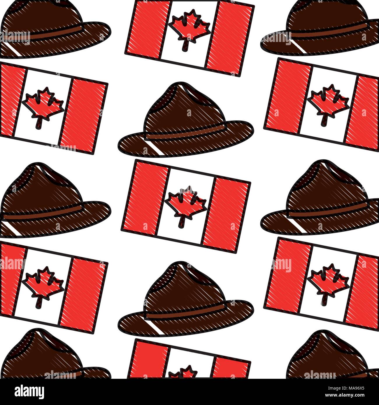 canadian sheriff hat and flag background Stock Vector Image & Art - Alamy