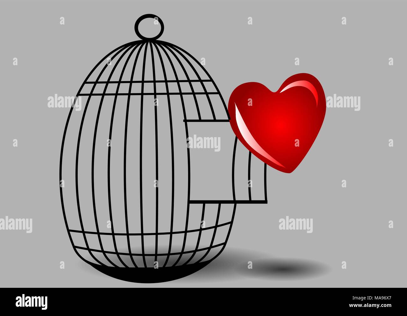 Heart of cage Stock Vector Images - Alamy
