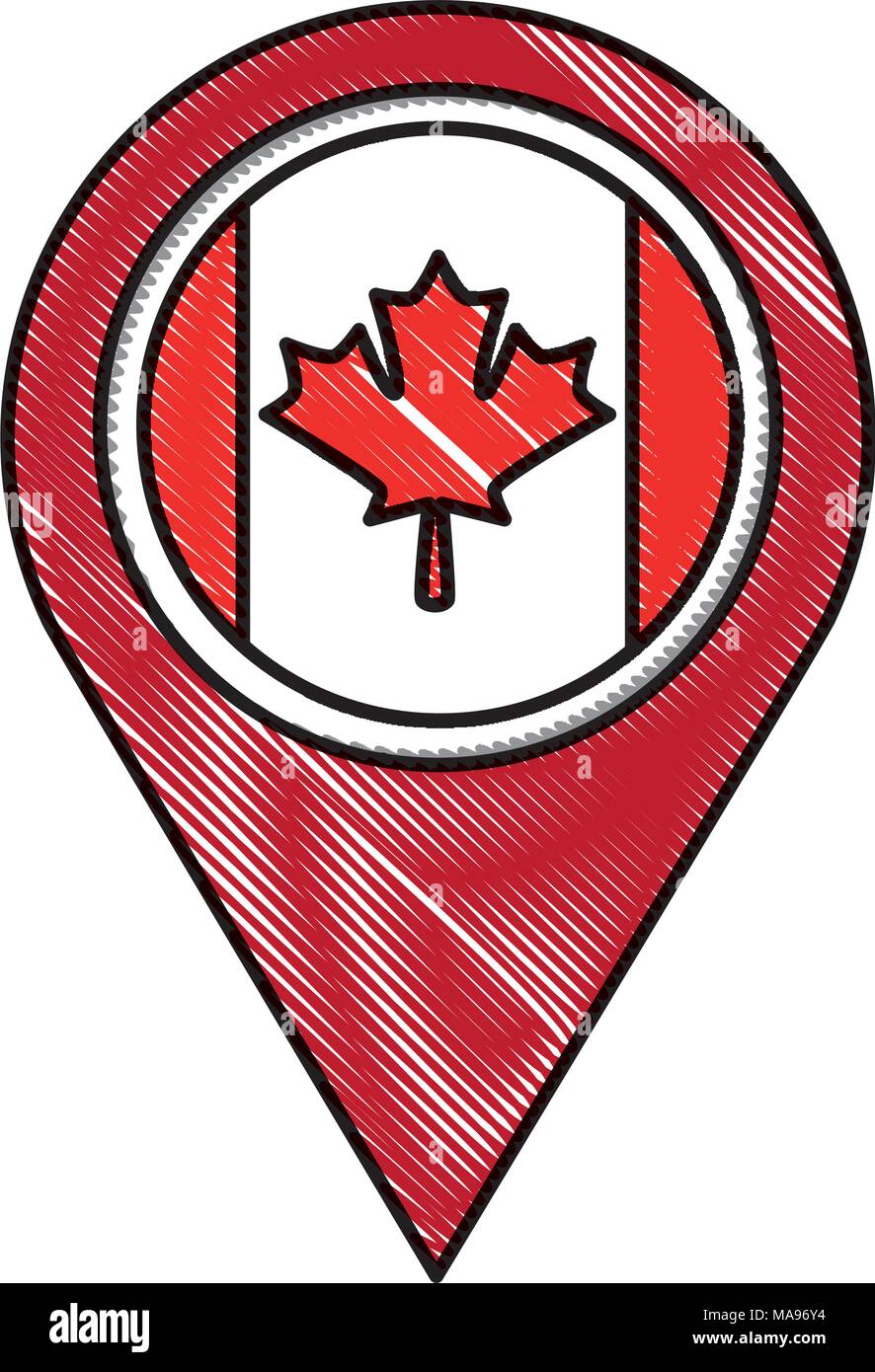 pointer map with canadian flag Stock Vector Image & Art - Alamy