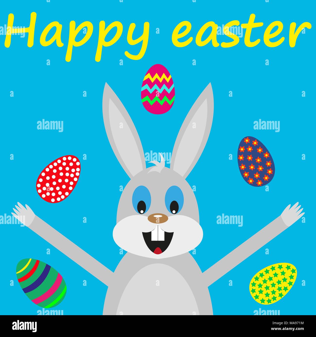 Easter bunny card with eggs Stock Vector Image & Art - Alamy