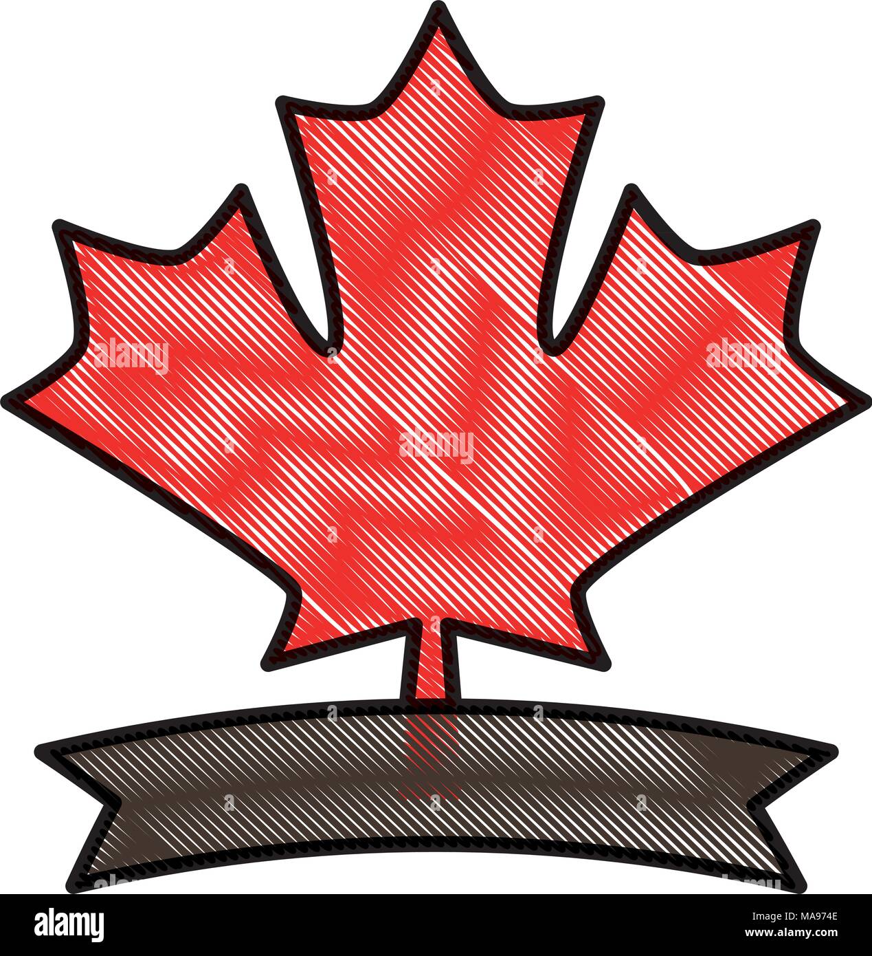 maple leaf canadian emblem banner Stock Vector Image & Art - Alamy