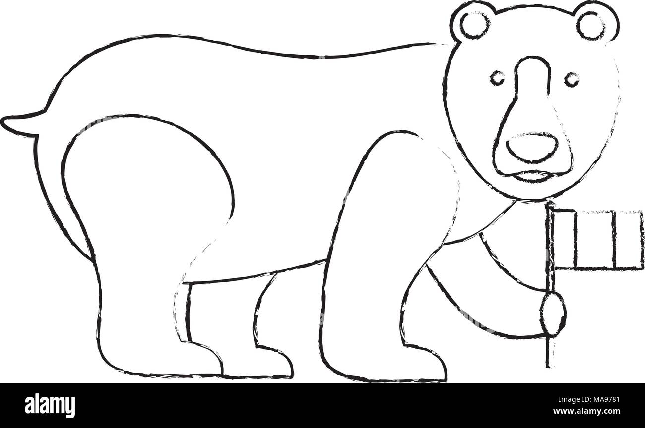 grizzly bear holding canadian flag Stock Vector Image & Art - Alamy