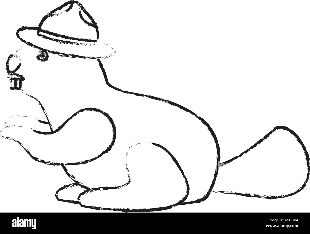 Beaver fur hat Stock Vector Images - Alamy