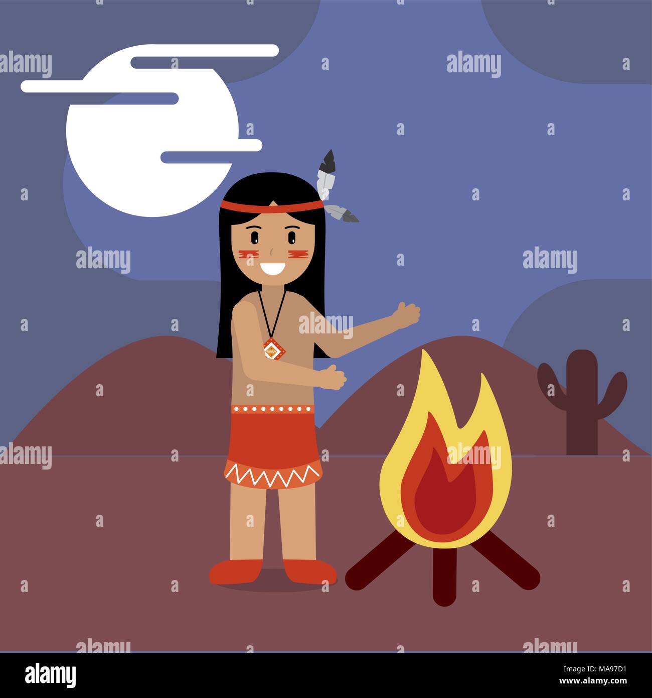 native american people cartoon Stock Vector Image & Art - Alamy