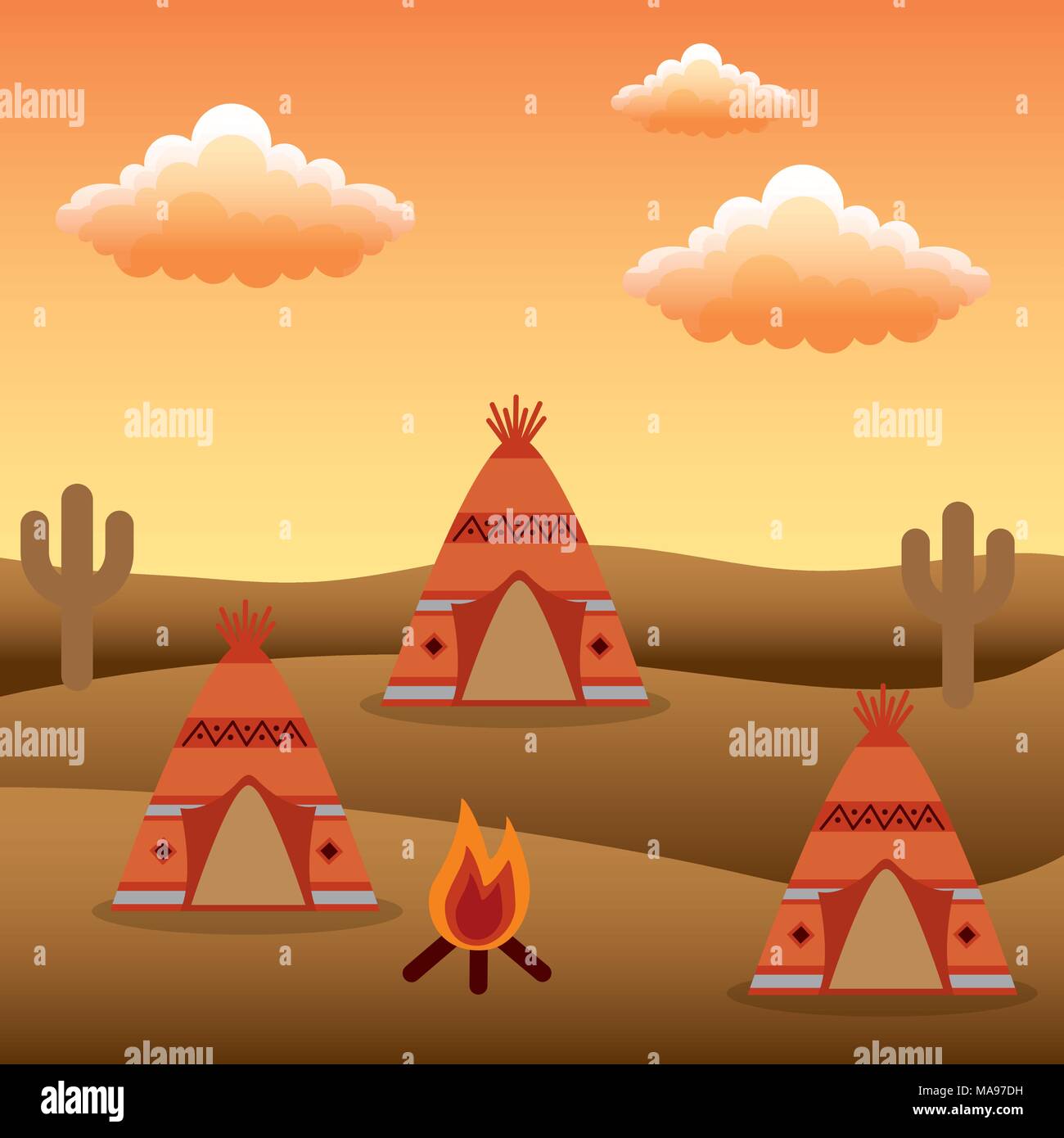 native american people cartoon Stock Vector Image & Art - Alamy