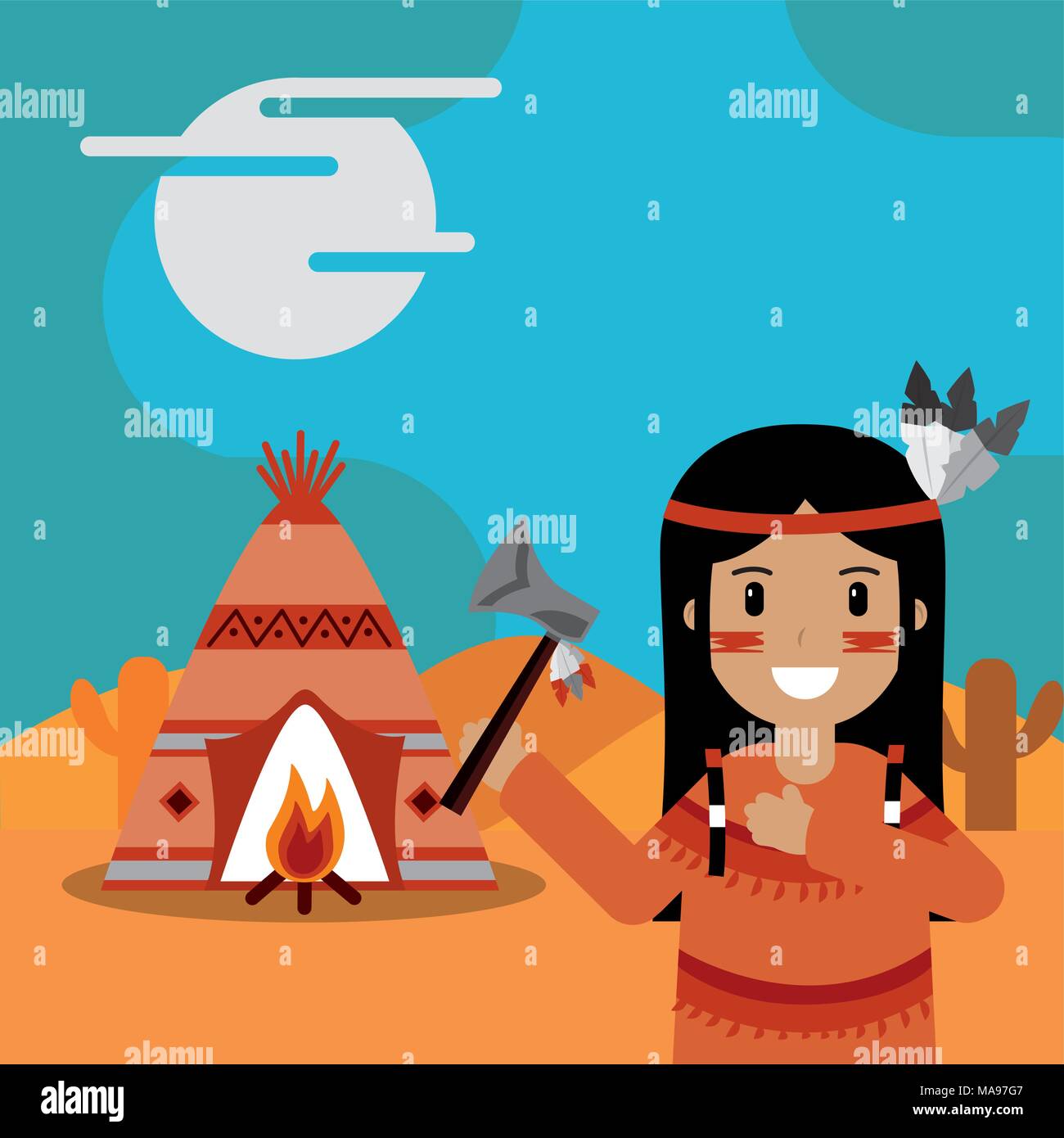 American ethnic wigwam doodle Stock Vector Images - Alamy