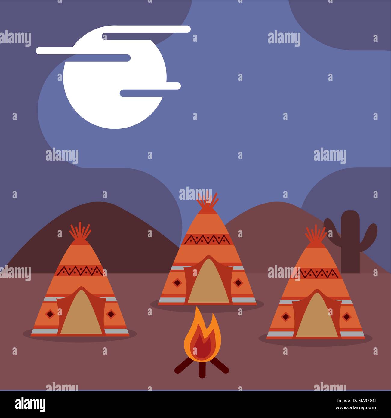 native american people cartoon Stock Vector Image & Art - Alamy