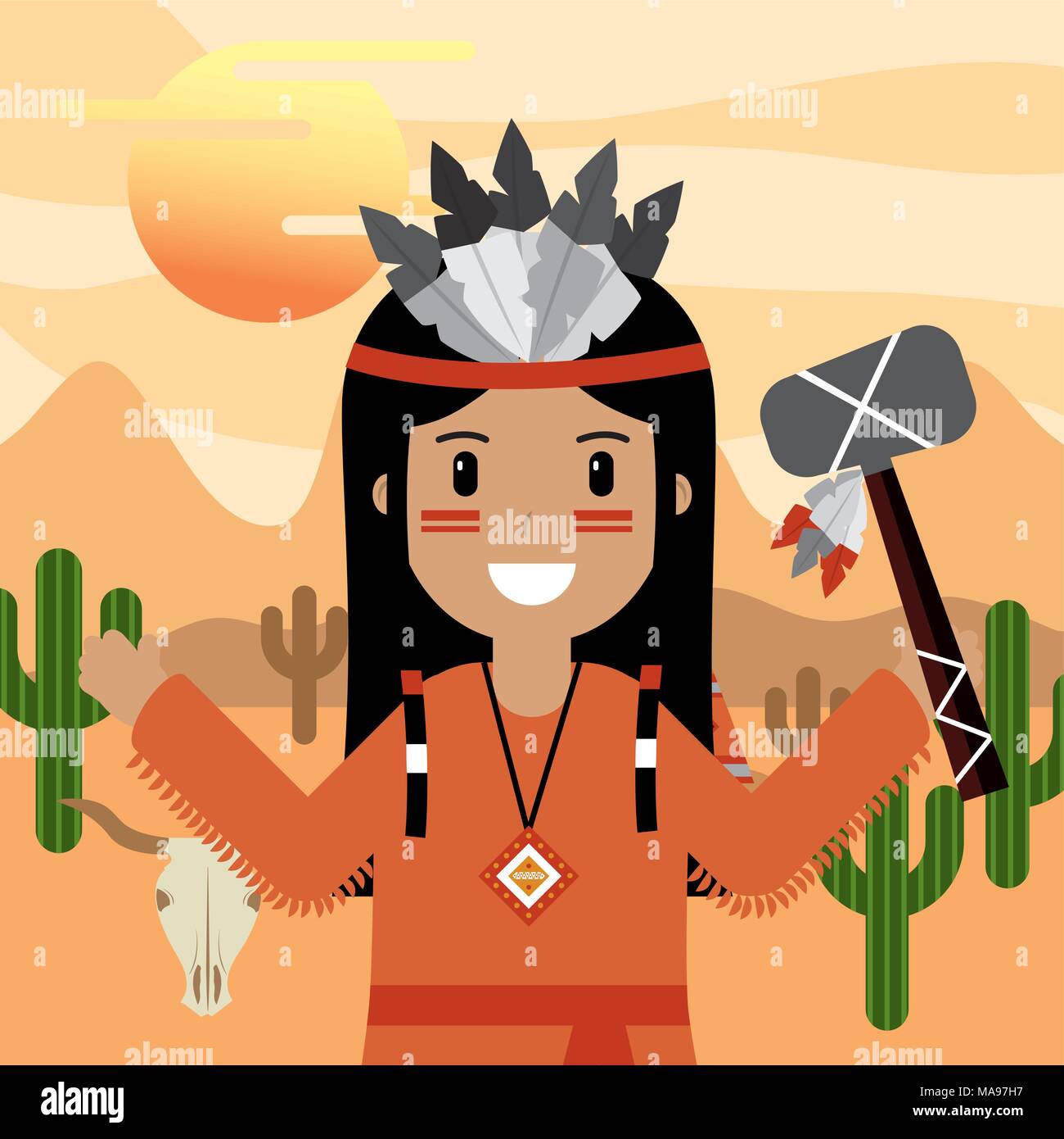 Funny cartoon native american hi-res stock photography and images - Alamy
