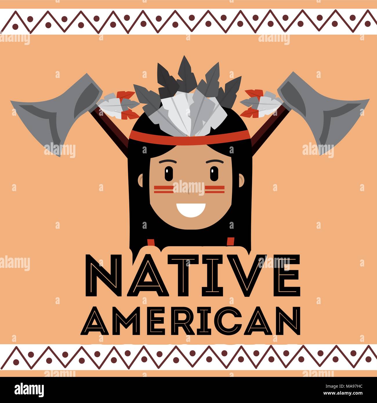 Native Aboriginal Cartoon Of African Warriors