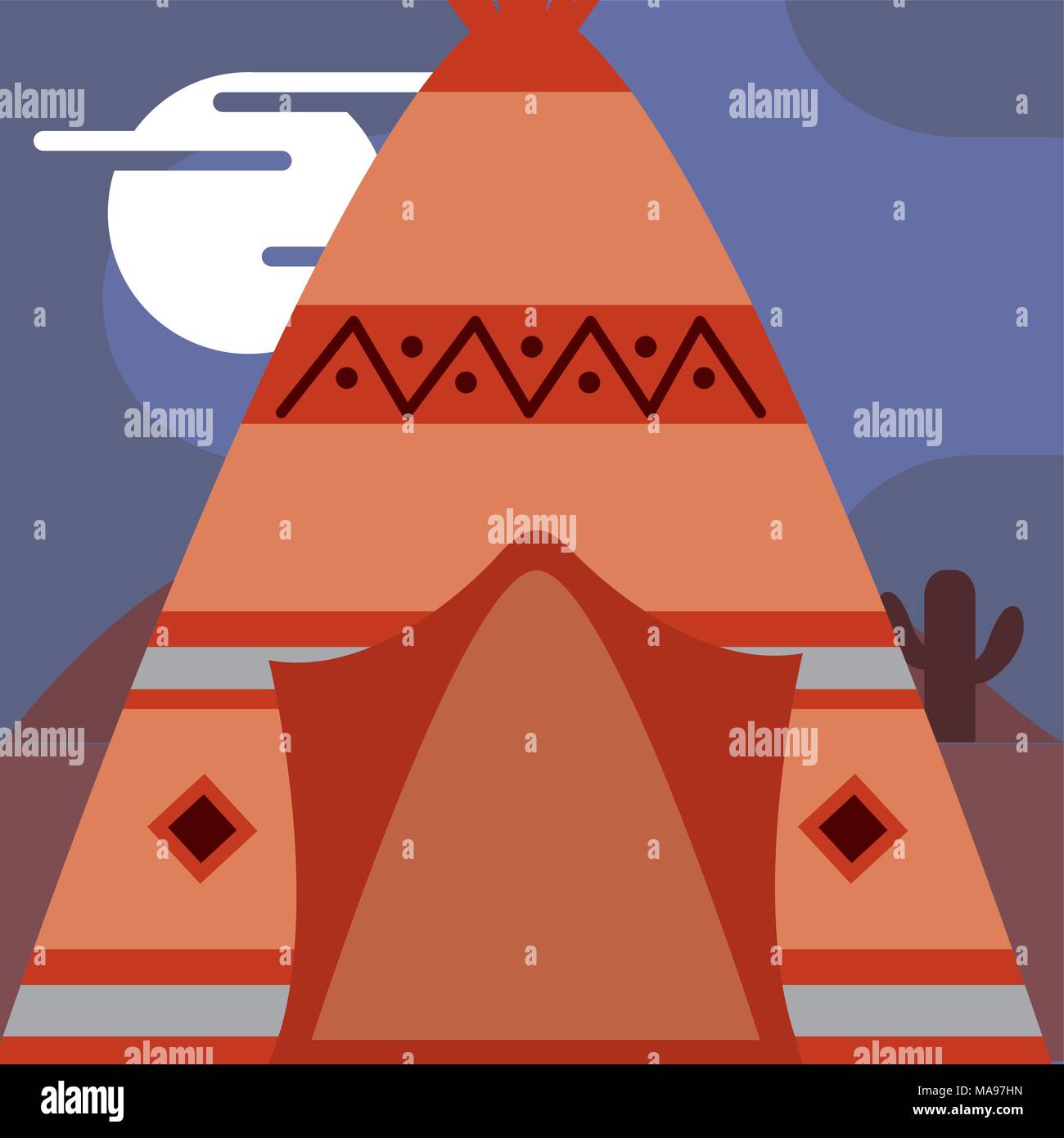 Native american camp Stock Vector Images - Alamy