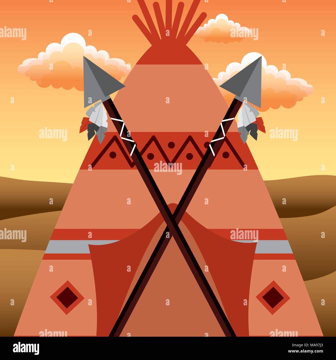 native american people cartoon Stock Vector Image & Art - Alamy