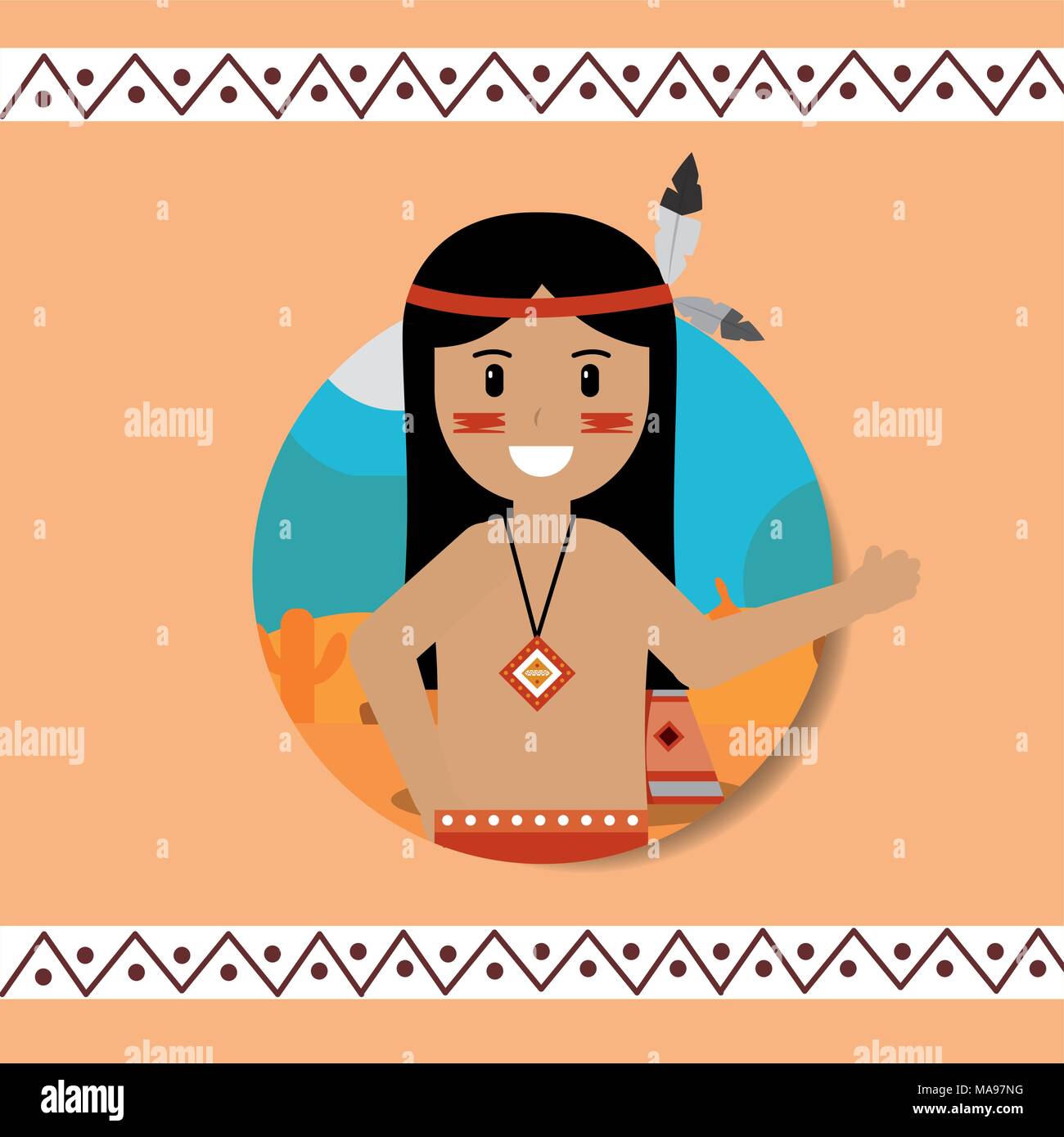 native american people cartoon Stock Vector Image & Art - Alamy