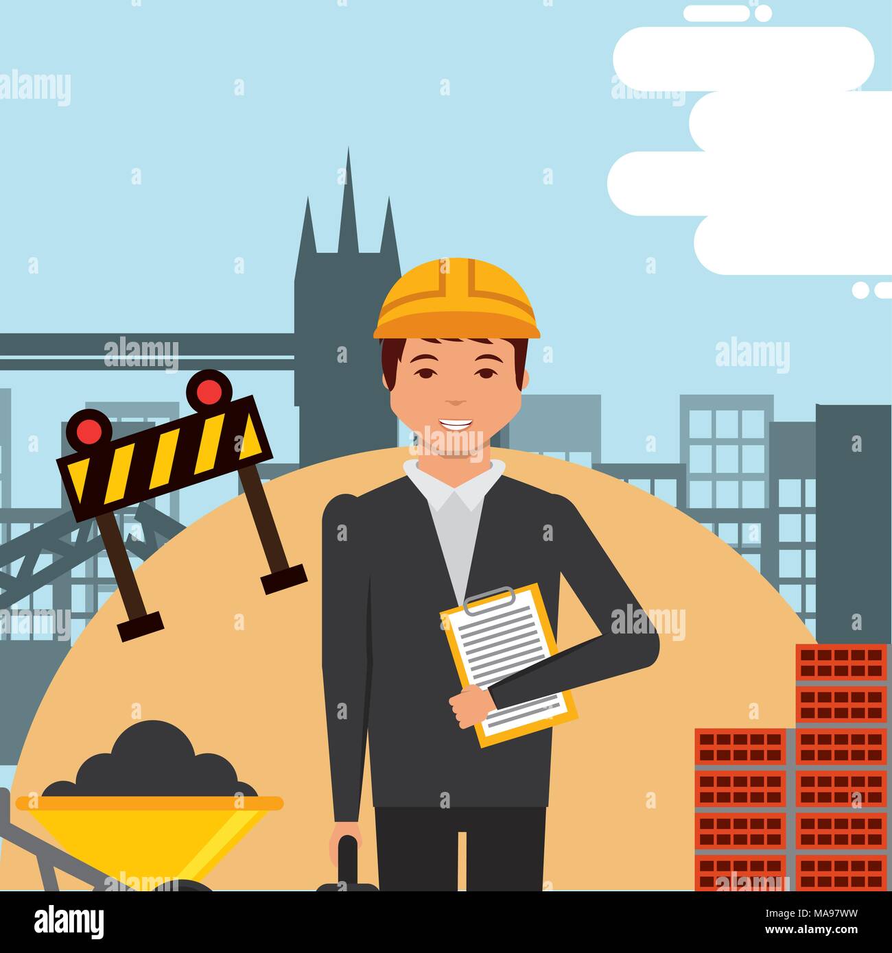 Construction business clipboard Stock Vector Images - Alamy