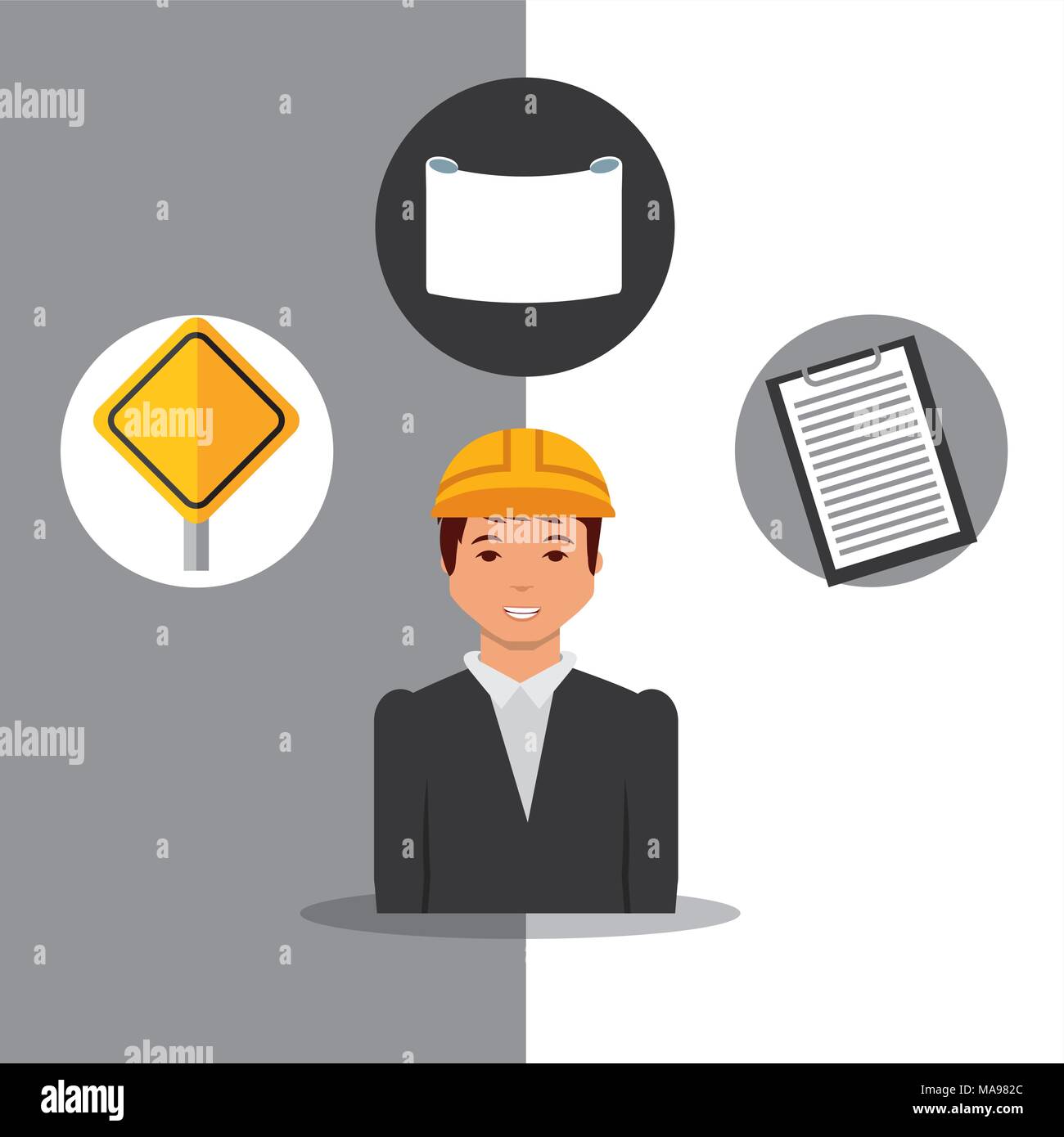Portrait architecture building construction Stock Vector Images - Alamy