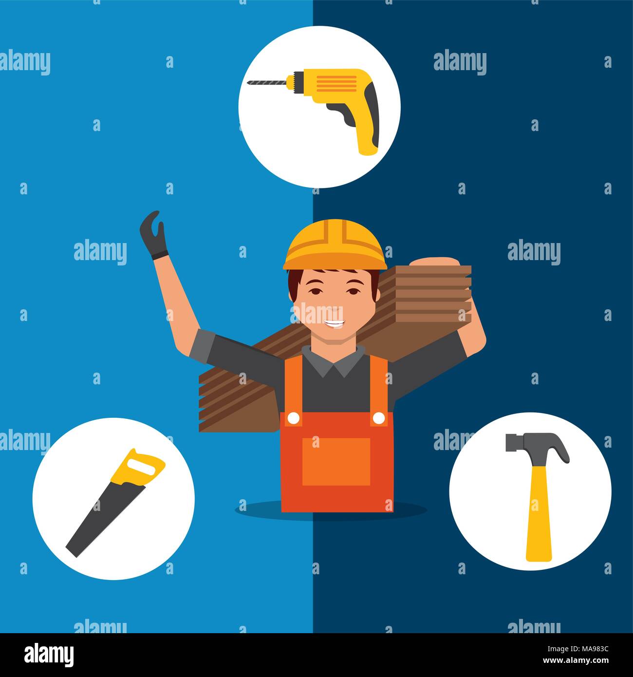 Construction site worker laying Stock Vector Images - Alamy