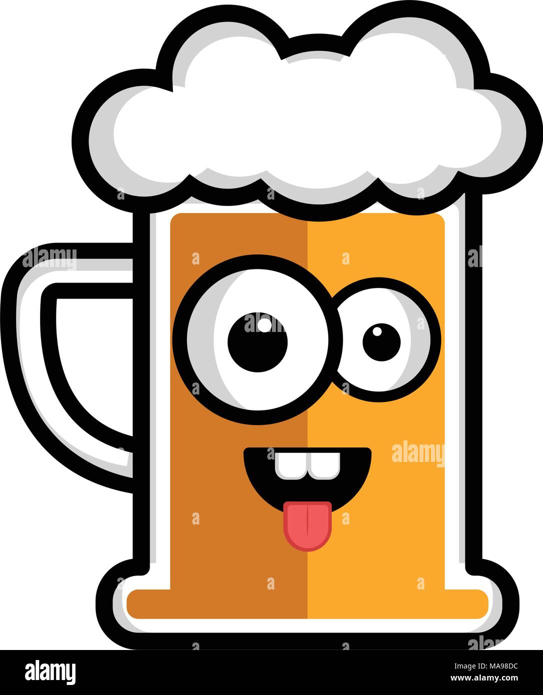 Happy beer cartoon character Stock Vector Image & Art - Alamy
