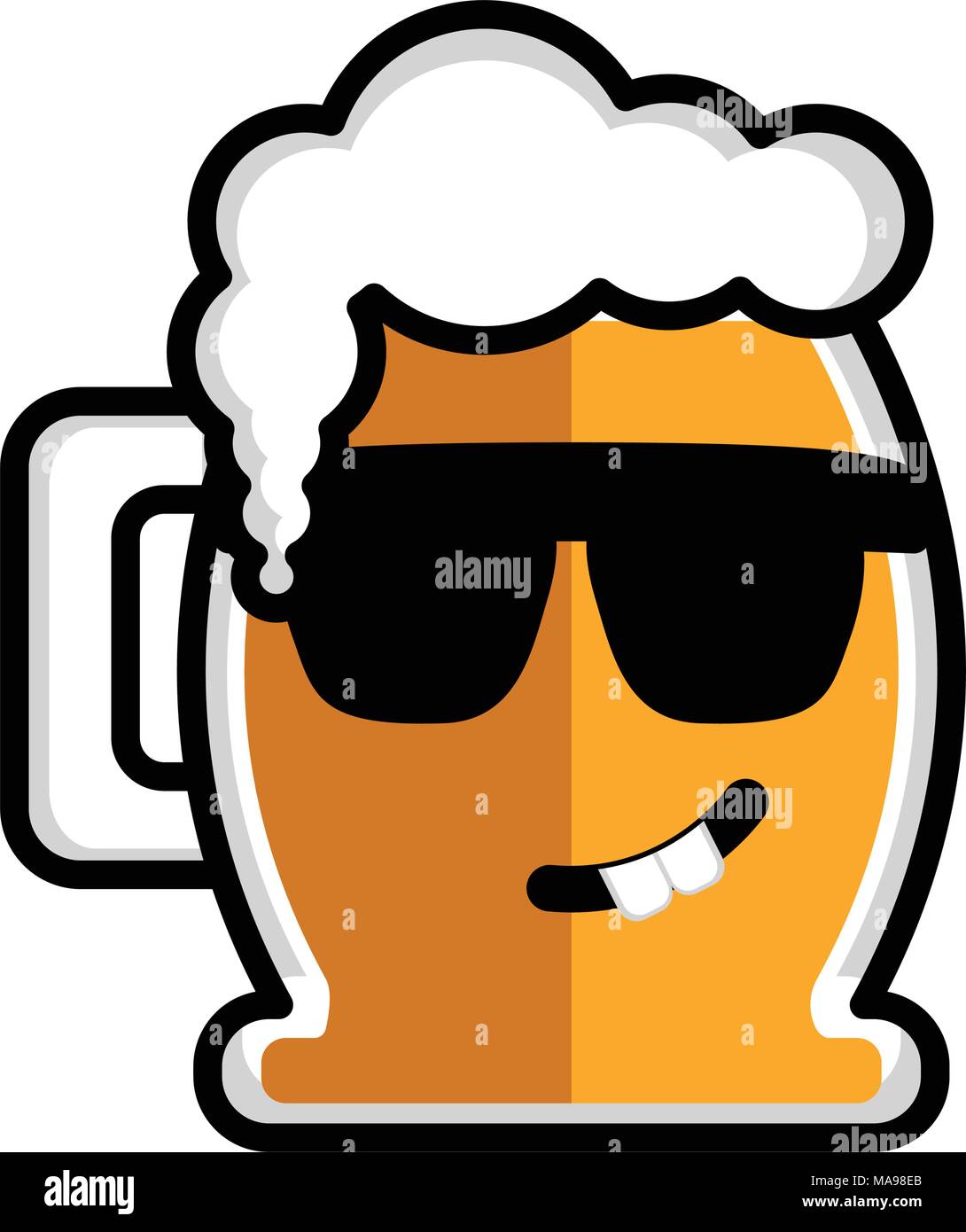 Happy beer cartoon character Stock Vector Image & Art - Alamy