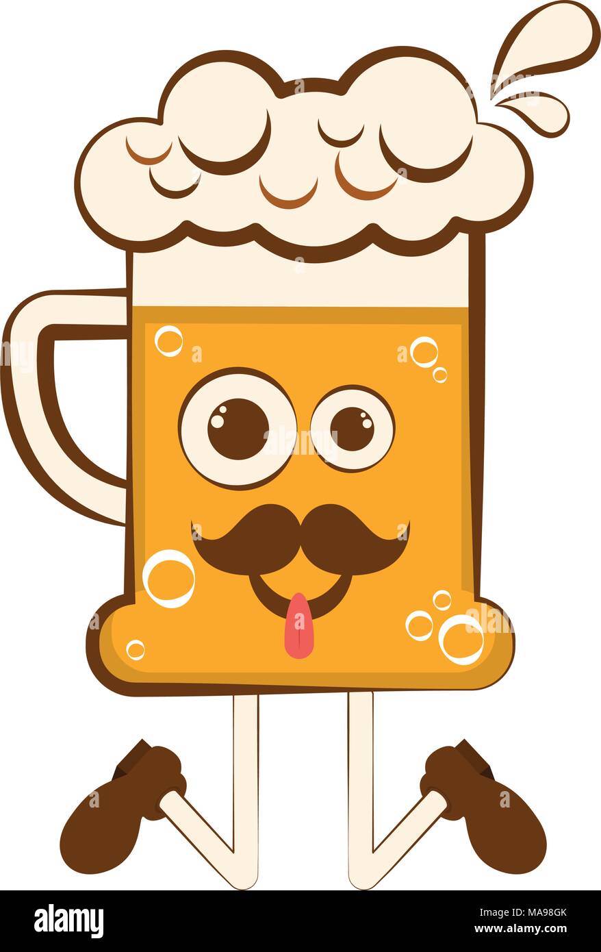 Vintage happy beer cartoon character Stock Vector Image & Art - Alamy
