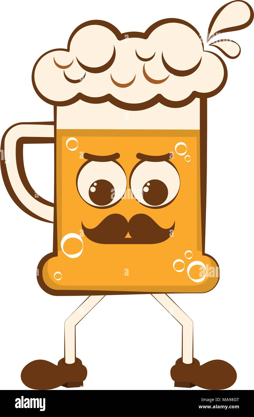 Vintage worried beer cartoon character Stock Vector Image & Art - Alamy