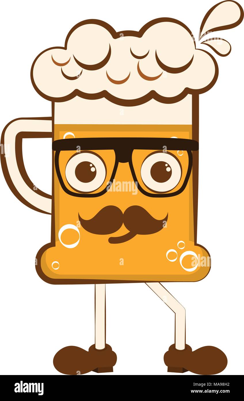 Vintage happy beer cartoon character Stock Vector Image & Art - Alamy