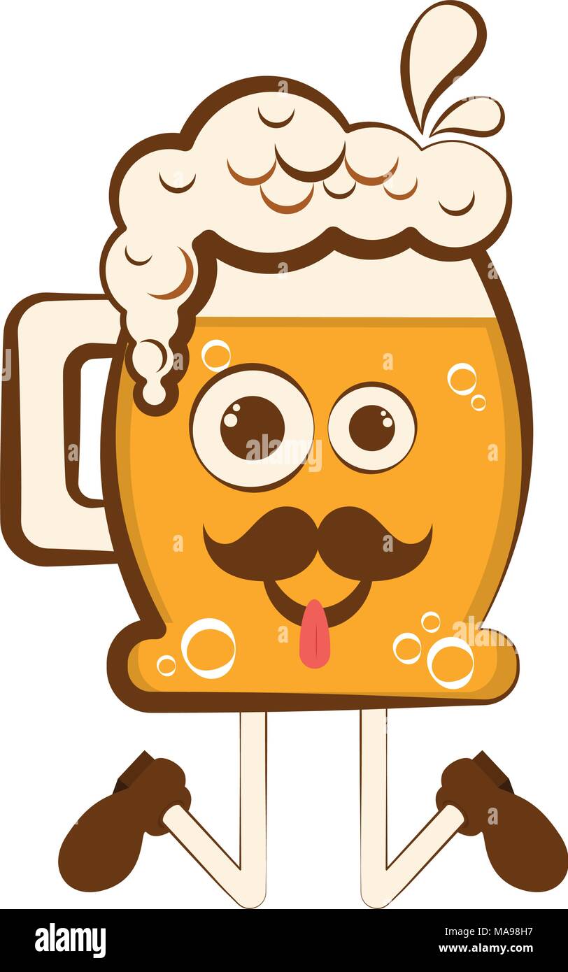 Vintage happy beer cartoon character Stock Vector Image & Art - Alamy