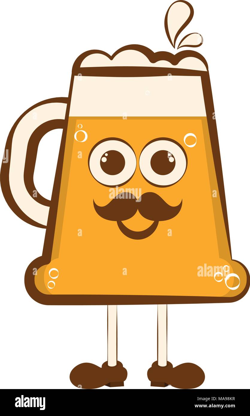 Vintage happy beer cartoon character Stock Vector Image & Art - Alamy