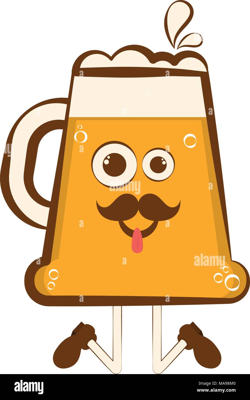 Vintage happy beer cartoon character Stock Vector Image & Art - Alamy