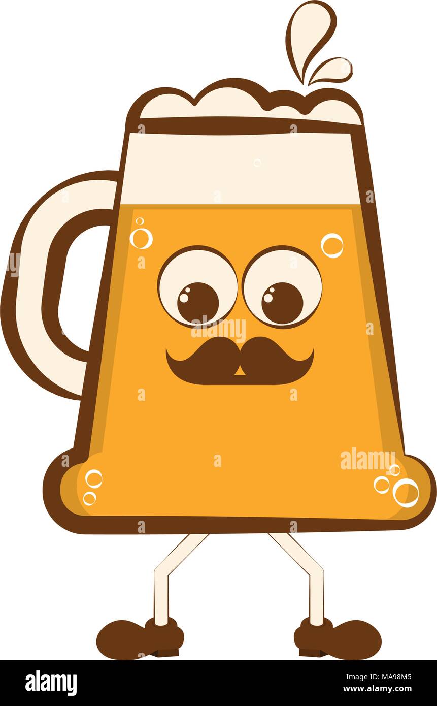 Vintage happy beer cartoon character Stock Vector Image & Art - Alamy