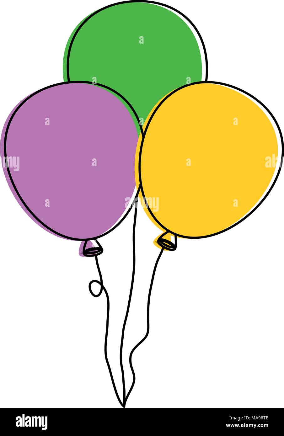 balloons air party decoration vector illustration design Stock Vector ...