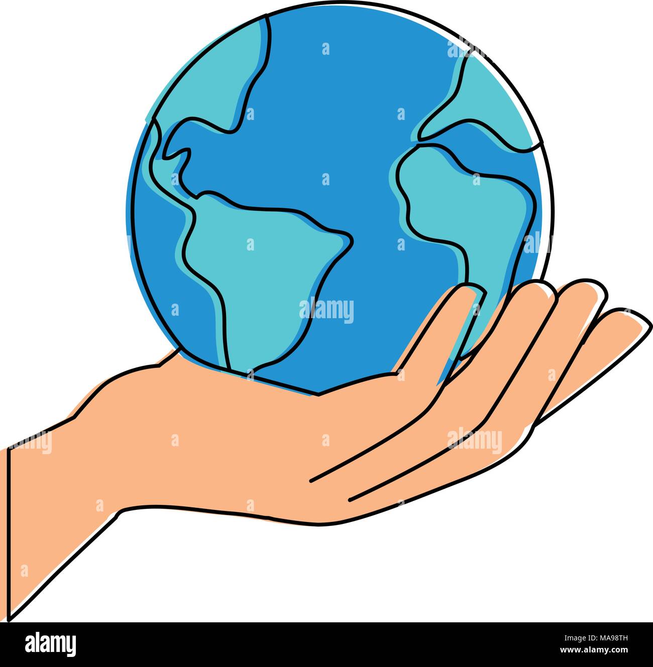 hand lifting the world vector illustration design Stock Vector Image ...