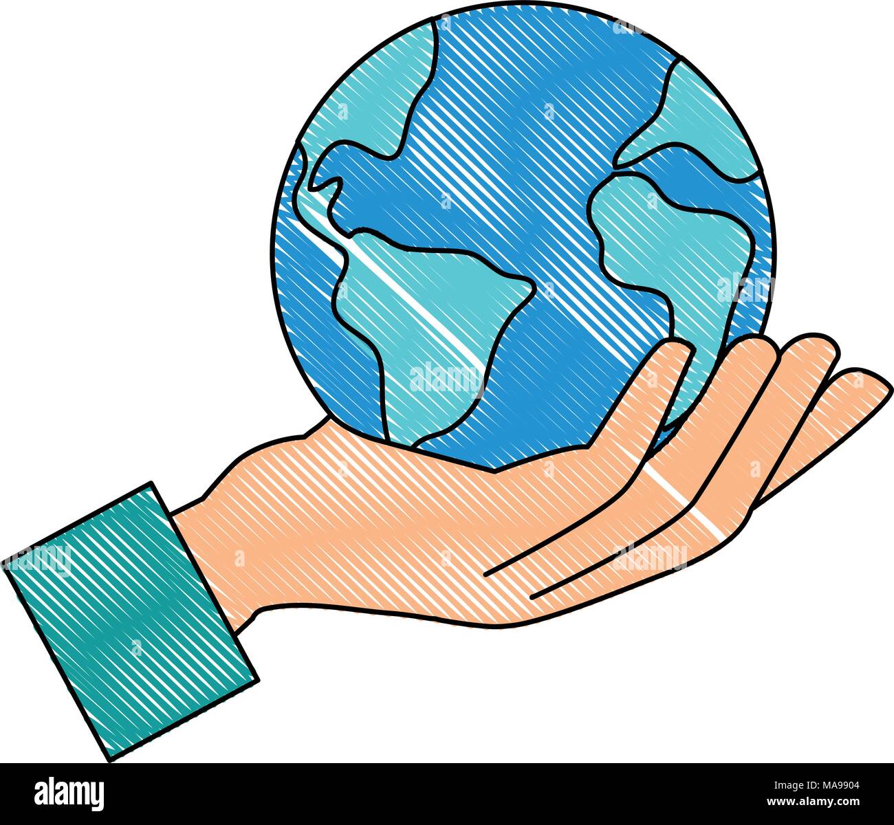 hand lifting the world vector illustration design Stock Vector Image ...