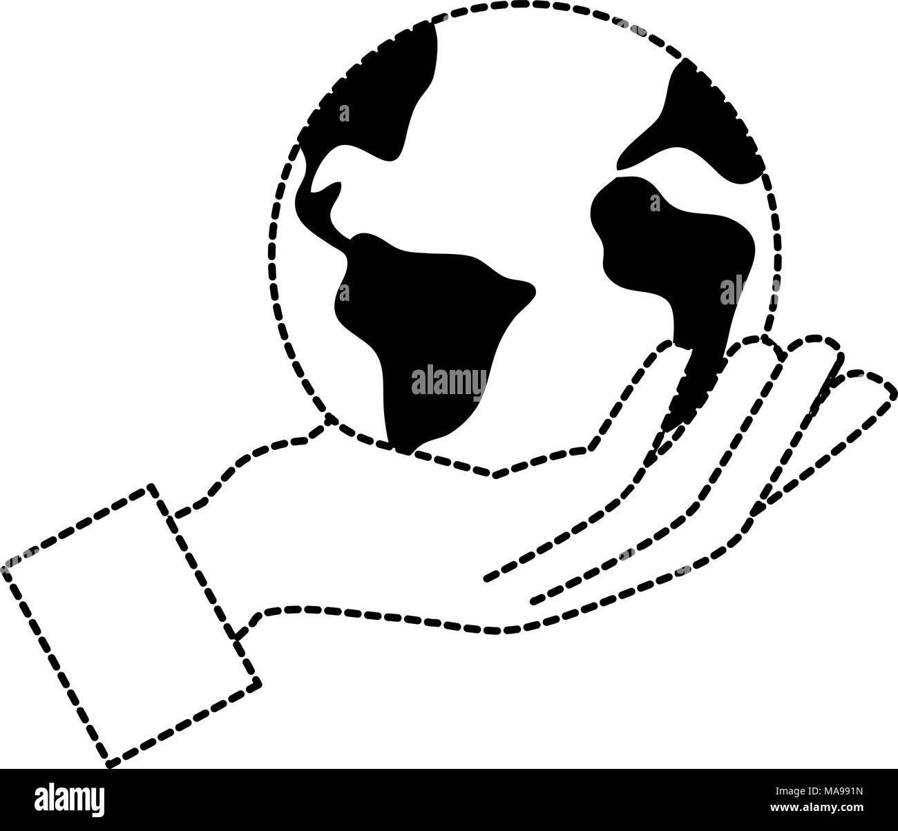 hand lifting the world vector illustration design Stock Vector Image ...