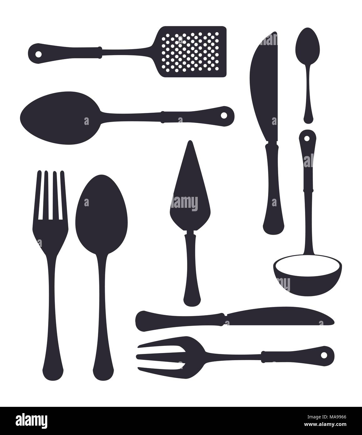 Restaurant and kitchen dishware design with icons, vector illustration ...