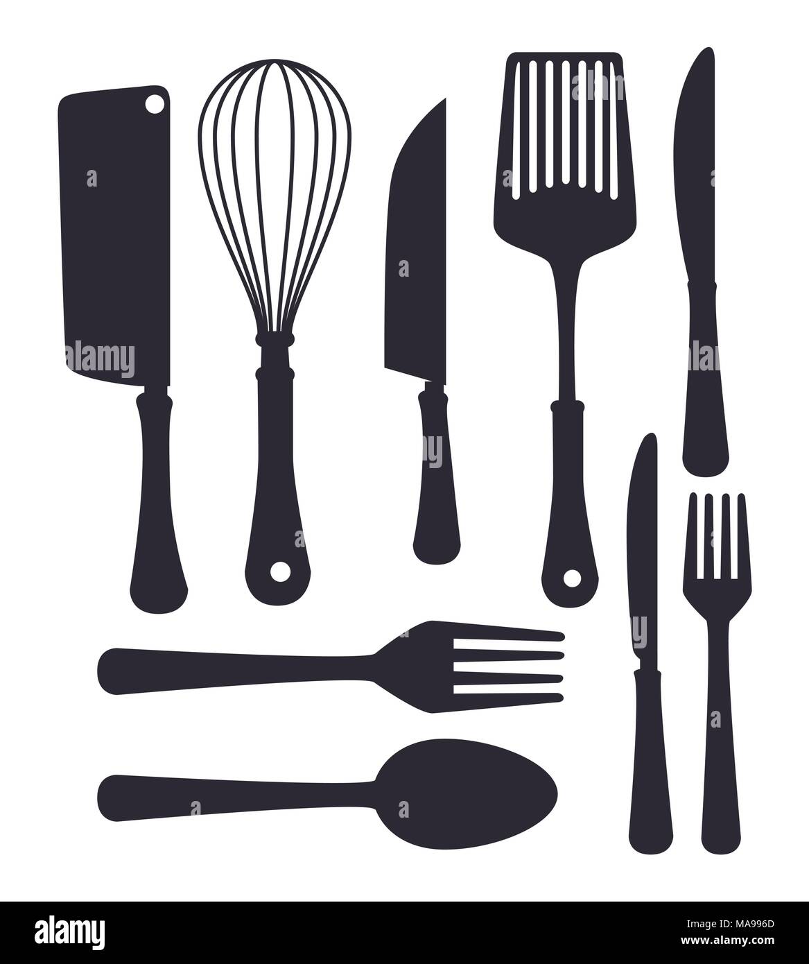 Restaurant and kitchen dishware design with icons, vector illustration ...