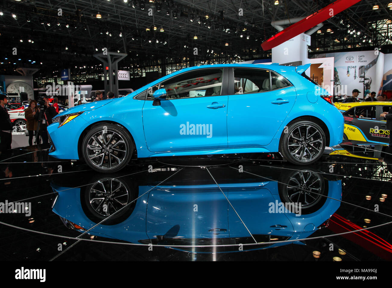 NEW YORK CITY-MARCH 28: 2018 Toyota Corolla XSE shown at the New York ...
