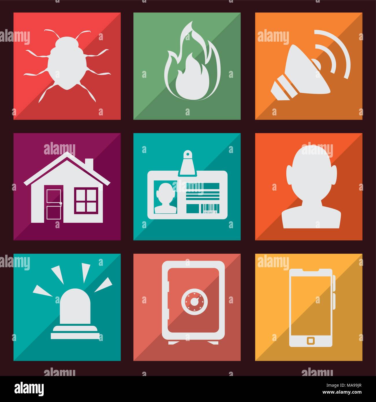 Surveillance security system graphic design, vector illustration Stock ...