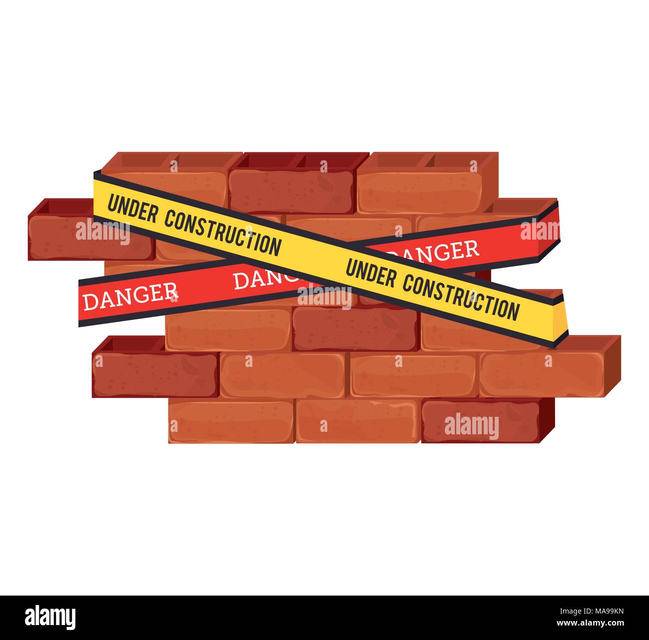 under construction bricks graphic design, vector illustration Stock ...