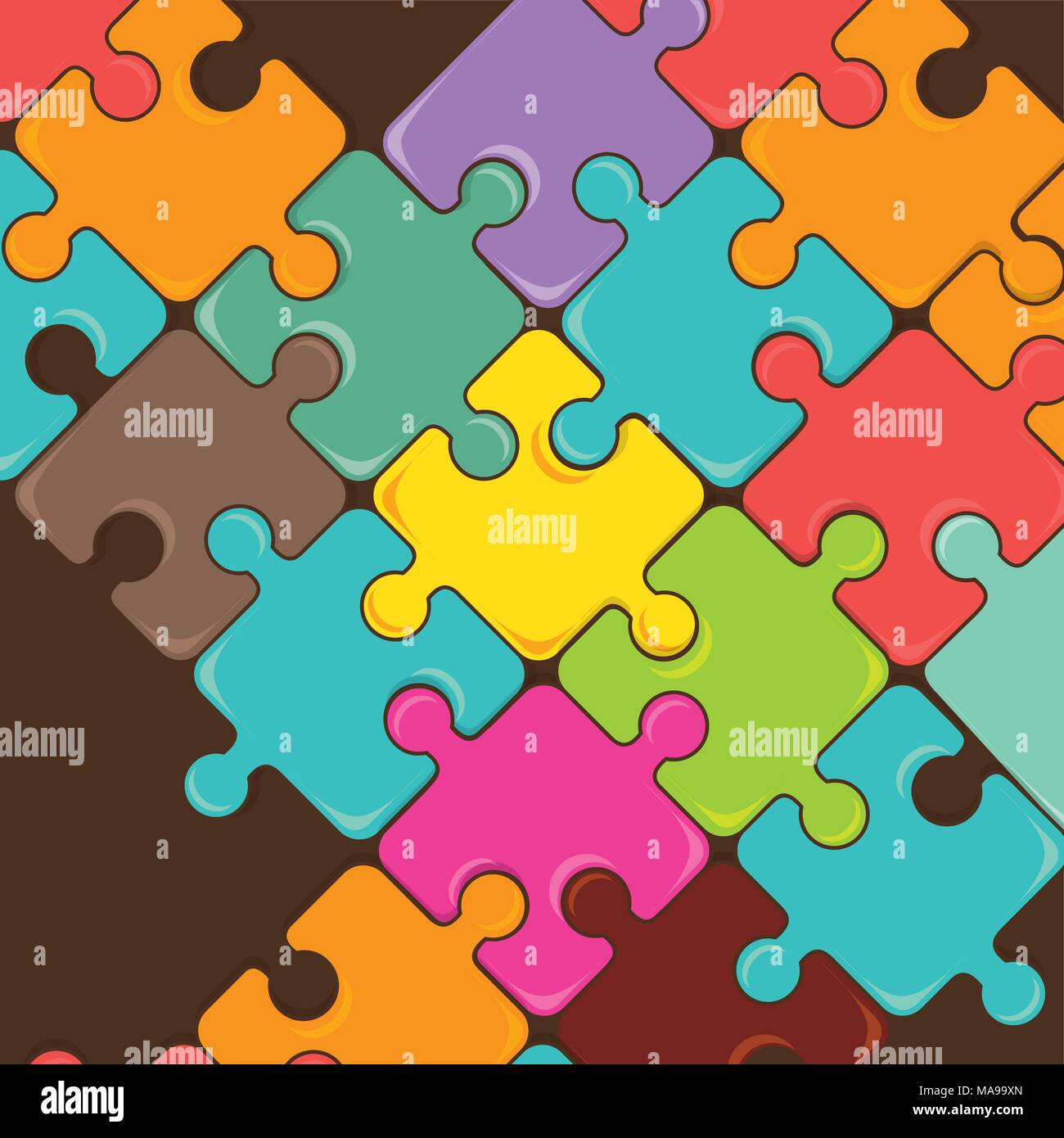 Puzzle pieces teamwork design, vector illustration graphic Stock Vector ...