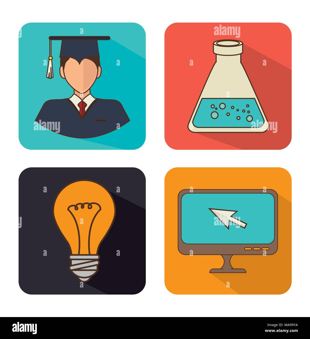 Academic education and elearning graphic design, vector illustration ...
