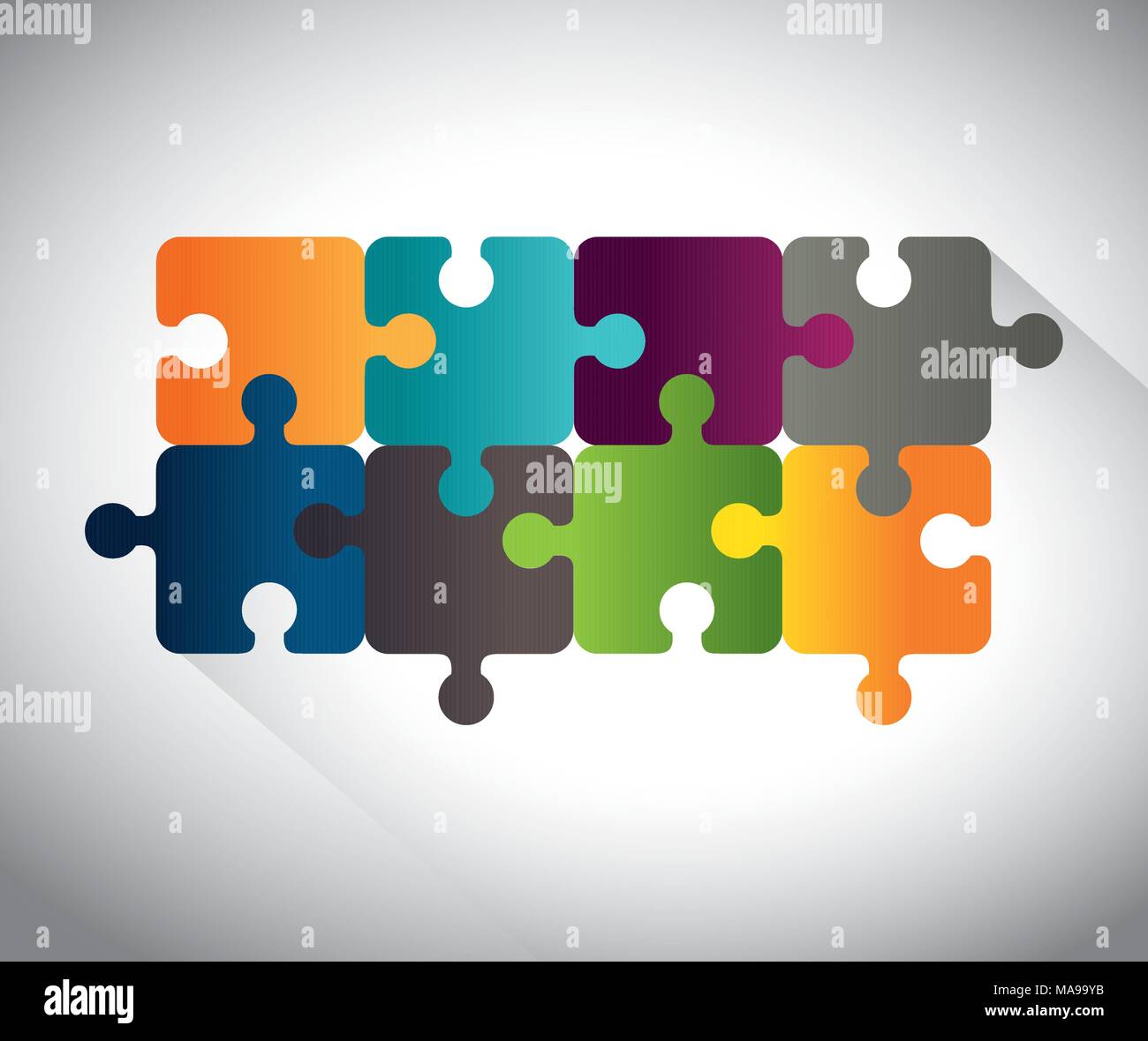 Puzzle pieces teamwork design, vector illustration graphic Stock Vector ...