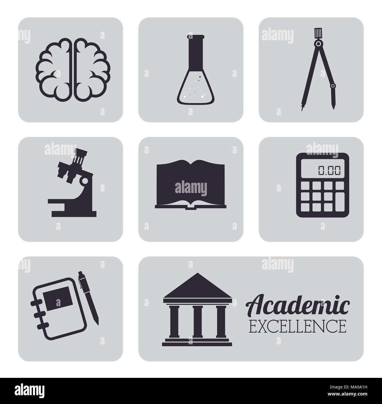 Academic education and elearning graphic design, vector illustration ...