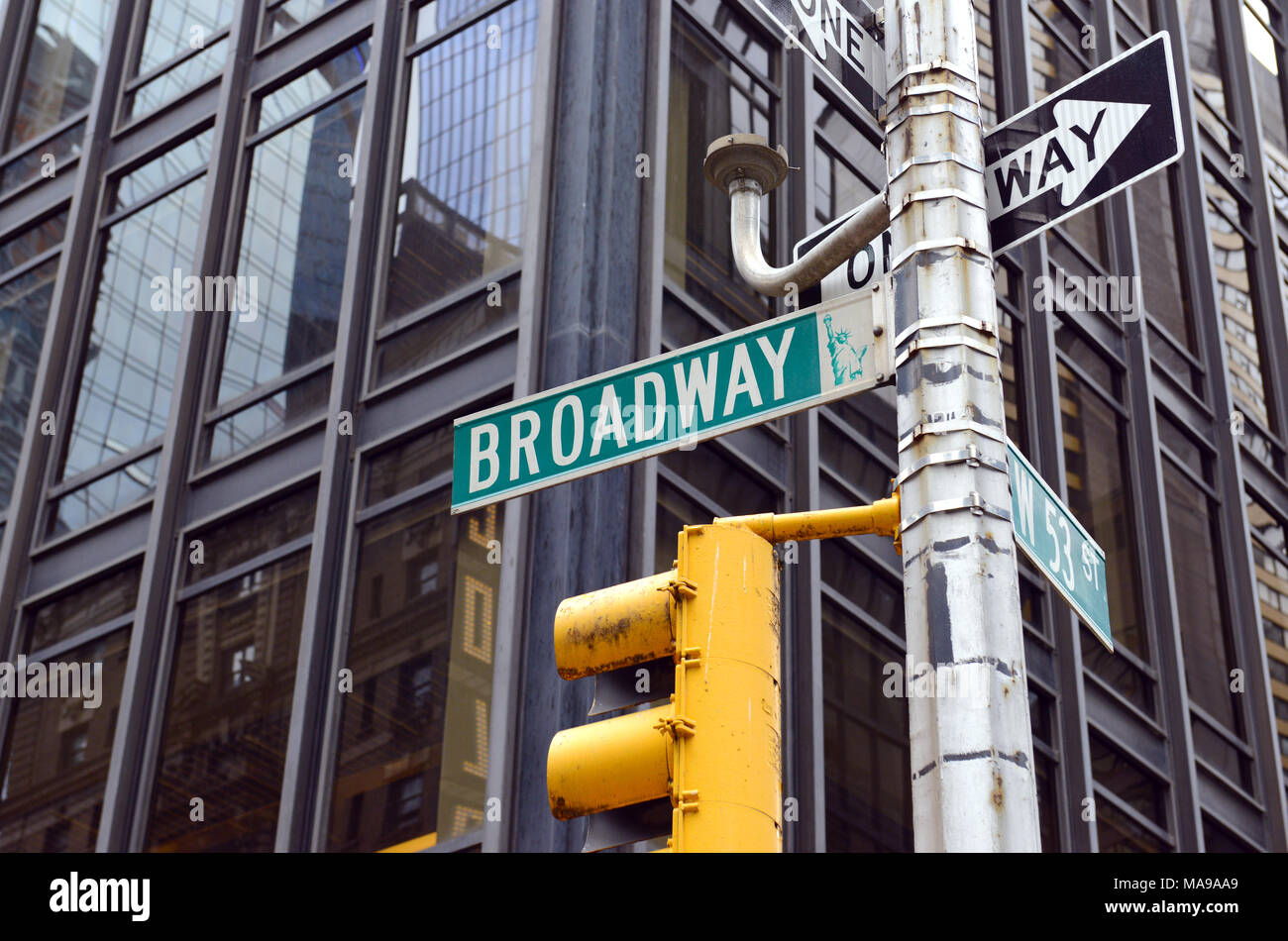 Broadway street sign, Manhattan New York Stock Photo - Alamy