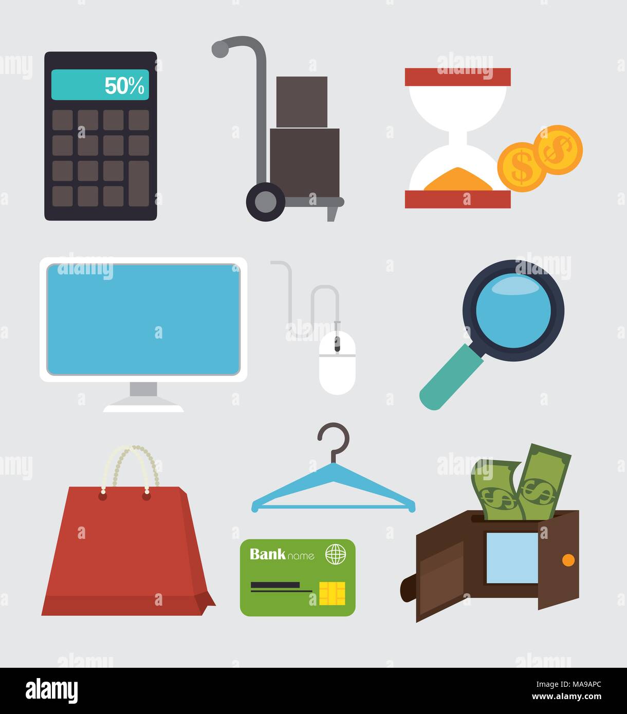 Shopping offers and sales graphic design, vector illustration Stock ...