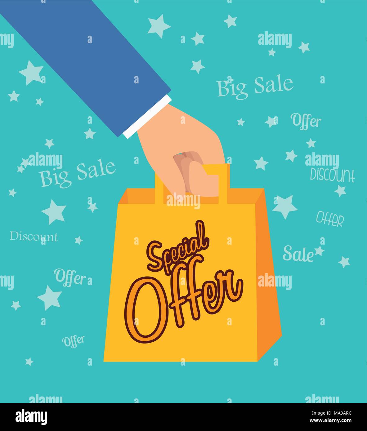 Shopping offers and sales graphic design, vector illustration Stock ...