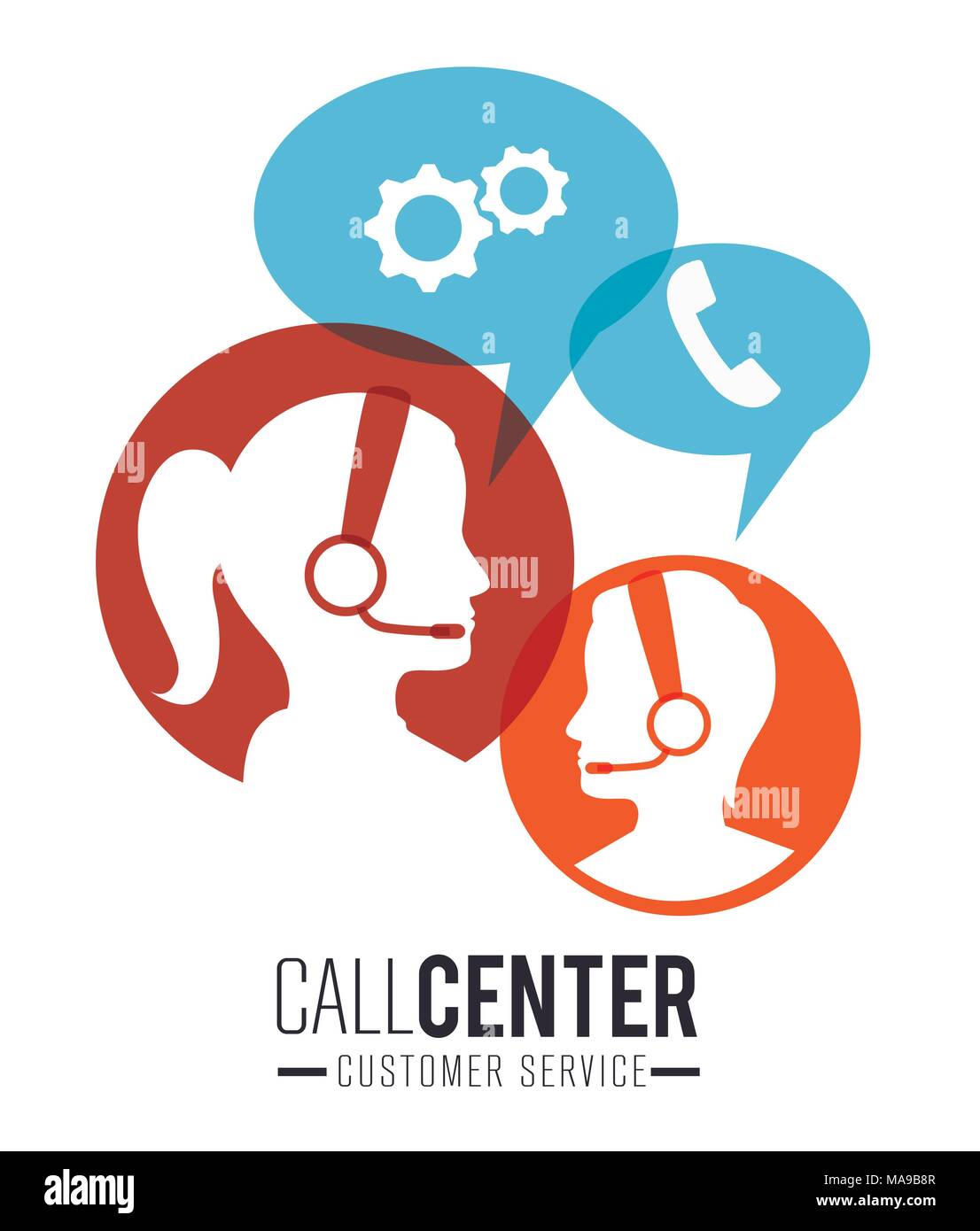 call center and technical support graphic design, vector illustration ...
